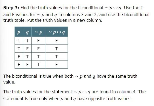 Biconditional Truth Table Truth Tables Tautologies&Logicall Equivalent