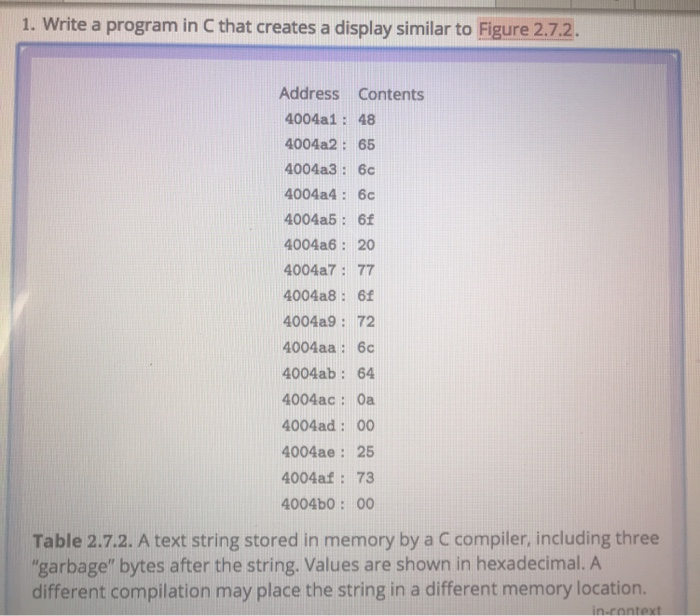Solved 1 Write A Program In C That Creates A Display 0517