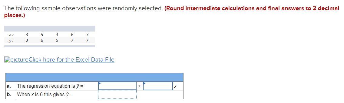 Solved The following sample observations were randomly | Chegg.com
