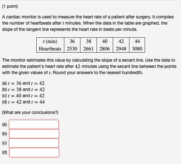 Solved A cardiac monitor is used to measure the heart rate | Chegg.com