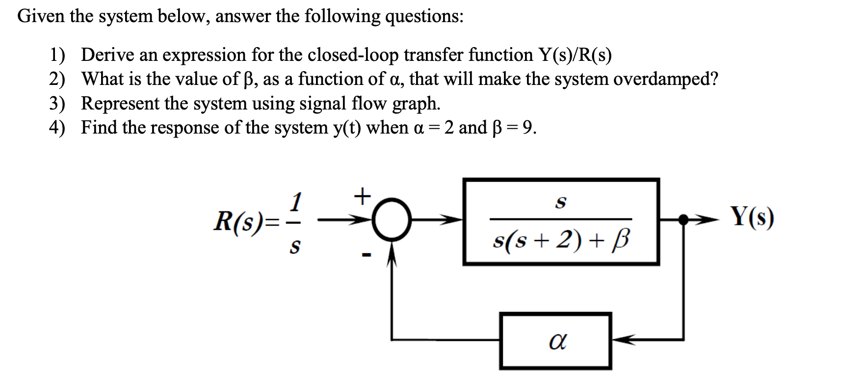 Solved Given the system below, answer the following | Chegg.com