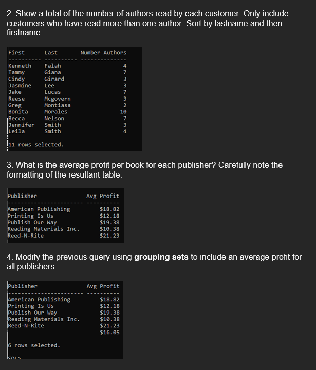 Solved Write the SQL code for the following questions using | Chegg.com