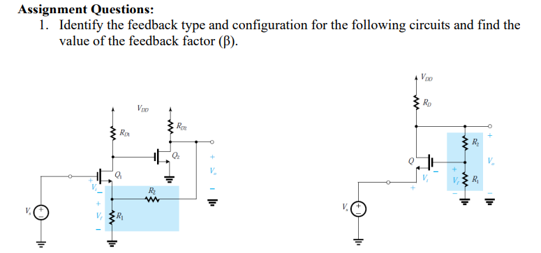 Solved Assignment Questions: 1. Identify the feedback type | Chegg.com