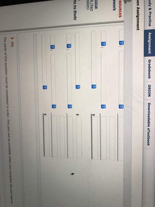 Solved Exercise Part Level Submission) The following | Chegg.com