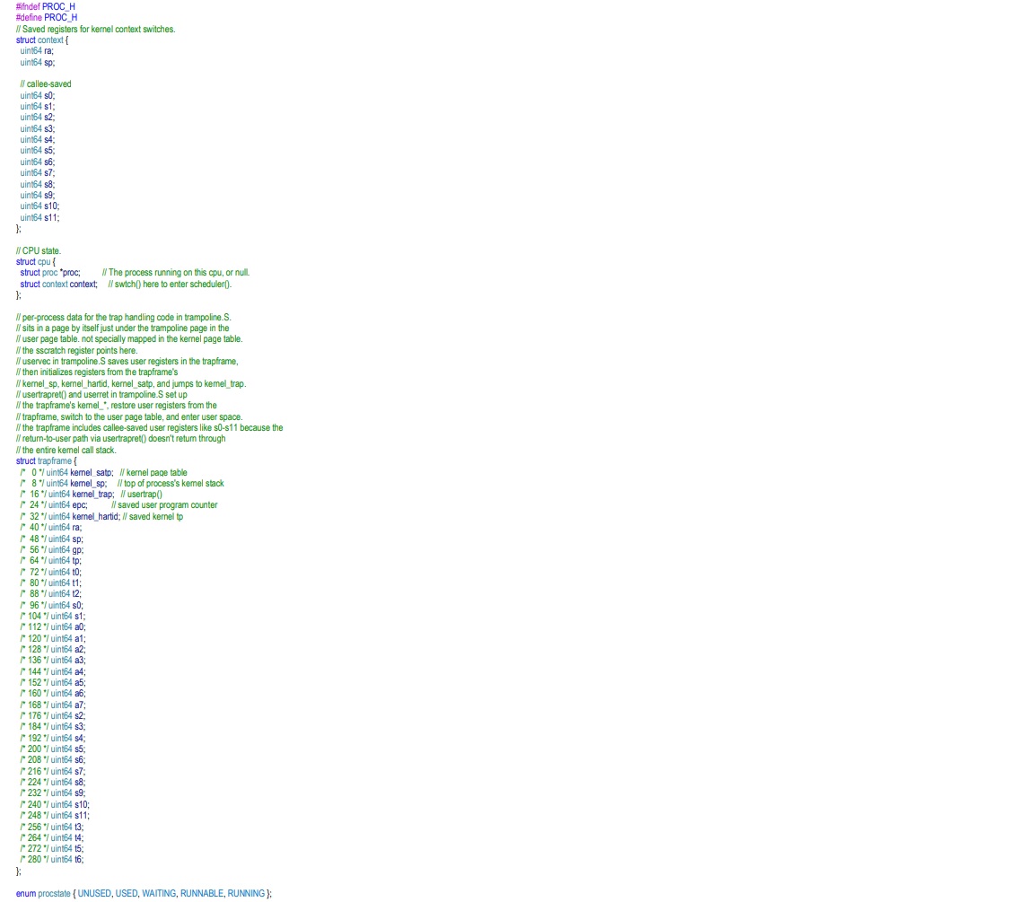 // Proc.c (My Code) #include "types.h" #include | Chegg.com
