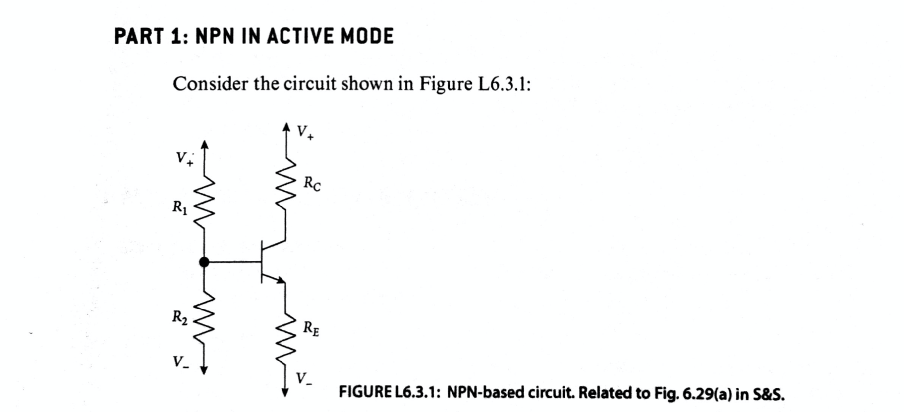PART 1: NPN IN ACTIVE MODE Consider the circuit shown | Chegg.com