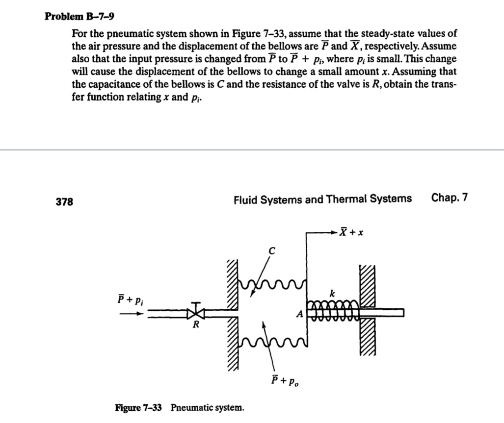 Solved Problem B-7-9For the pneumatic system shown in | Chegg.com