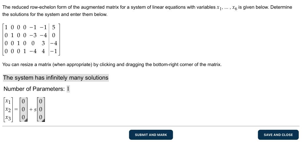 Solved The reduced row-echelon form of the augmented matrix | Chegg.com