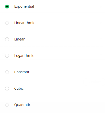 Solved Match each Big-O function to the time complexity it | Chegg.com