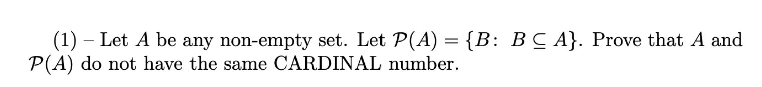 Solved (1) - ﻿Let A be ﻿any non-empty set. Let | Chegg.com