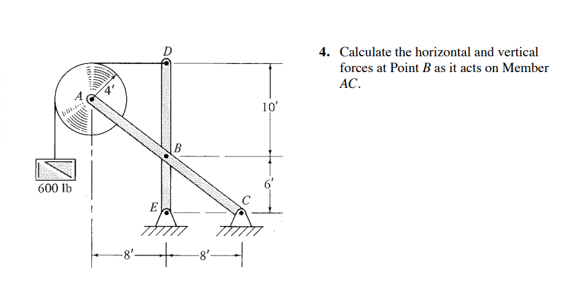 Solved D 4. Calculate the horizontal and vertical forces at | Chegg.com