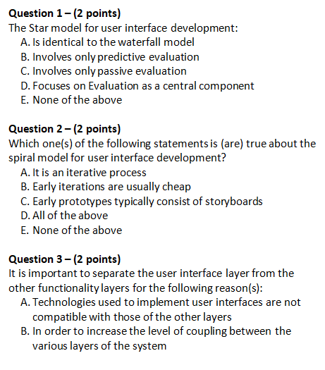 Solved Question 1 - ( 2 points) The Star model for user | Chegg.com