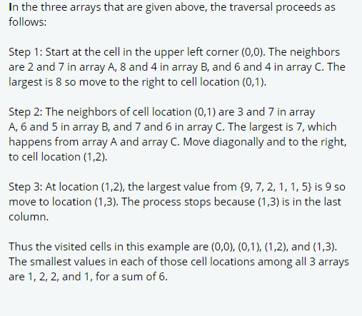 Solved PROBLEM STATEMENT Given 3 two-dimensional arrays of | Chegg.com