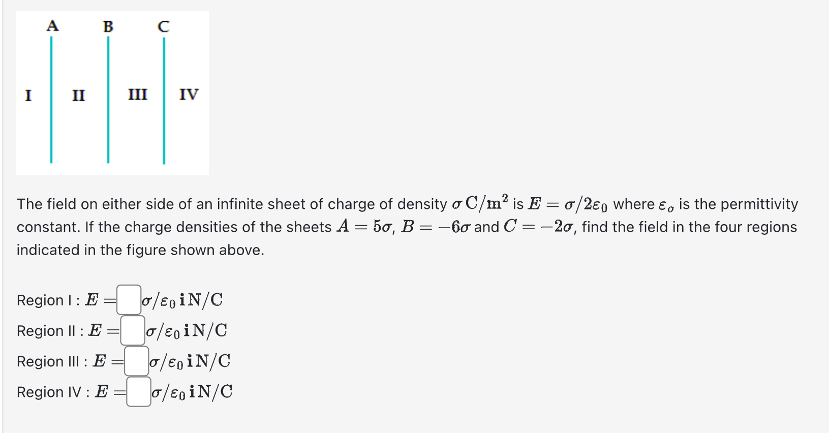 Solved The field on either side of an infinite sheet of | Chegg.com