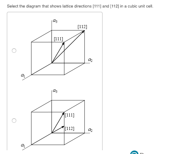 Solved Select the diagram that shows lattice directions | Chegg.com