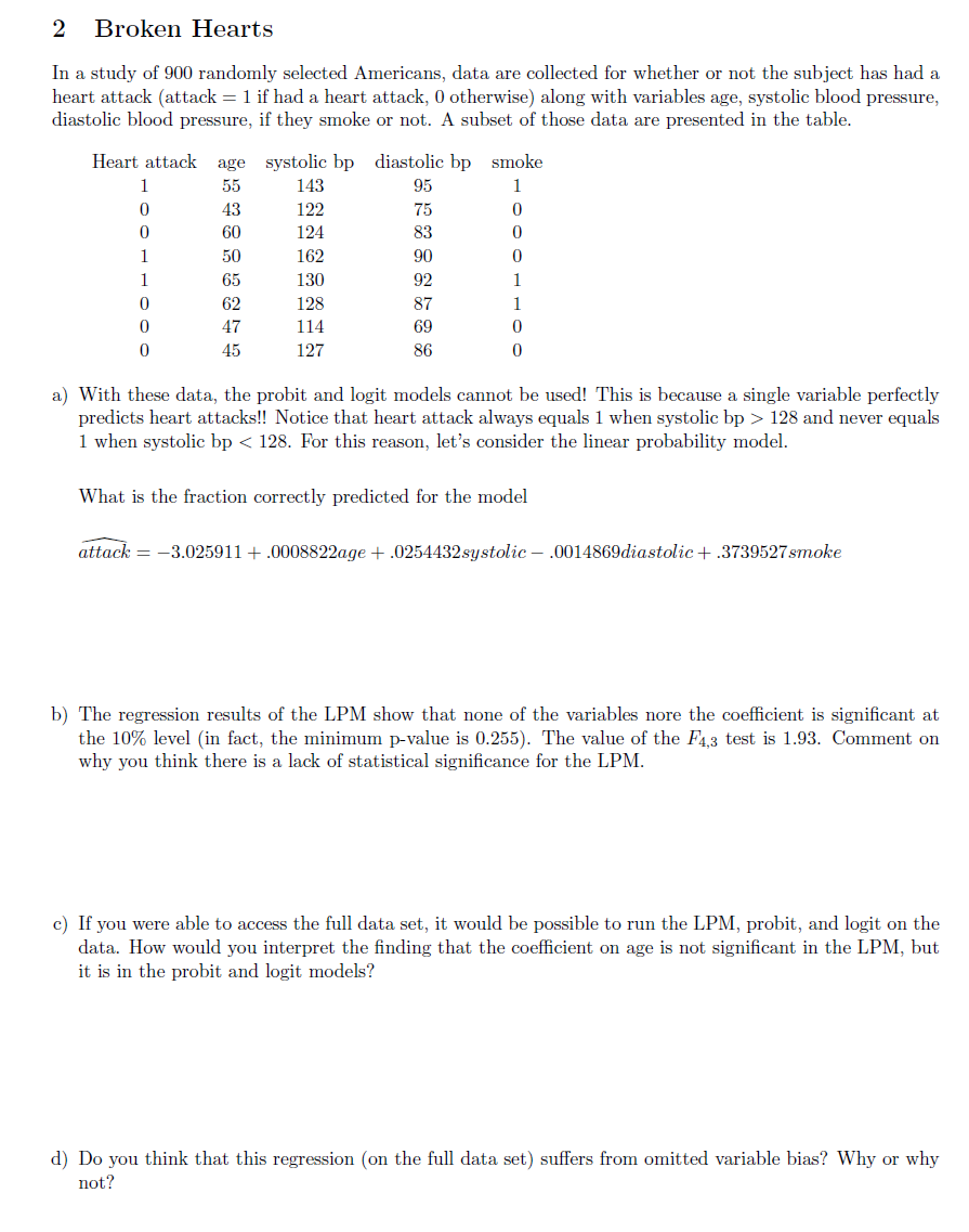 2 Broken Hearts In a study of 900 randomly selected | Chegg.com