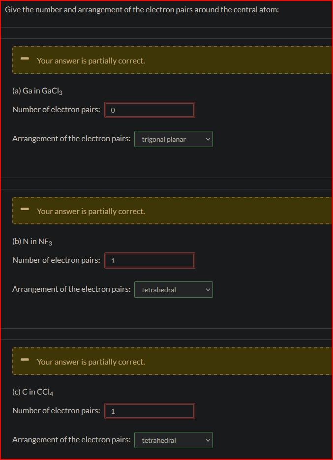 Solved Give the number and arrangement of the electron pairs | Chegg.com