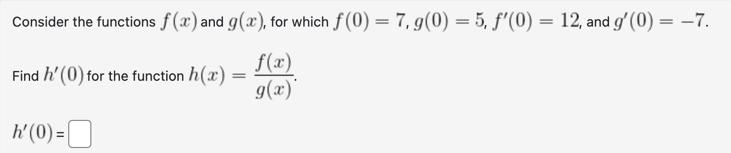 Solved Consider the functions f(x) and g(x), for which | Chegg.com