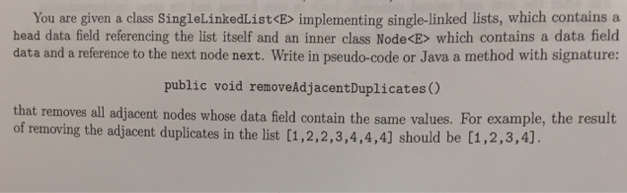 Solved You are given a class singleLinkedList implementing | Chegg.com