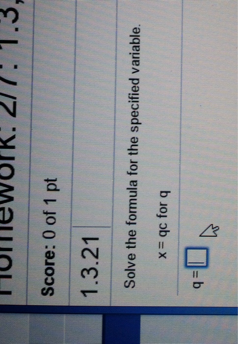Solved Solve the formula for the specified variable. | Chegg.com