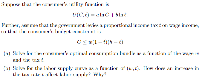 Solved Suppose that the consumer's utility function is | Chegg.com