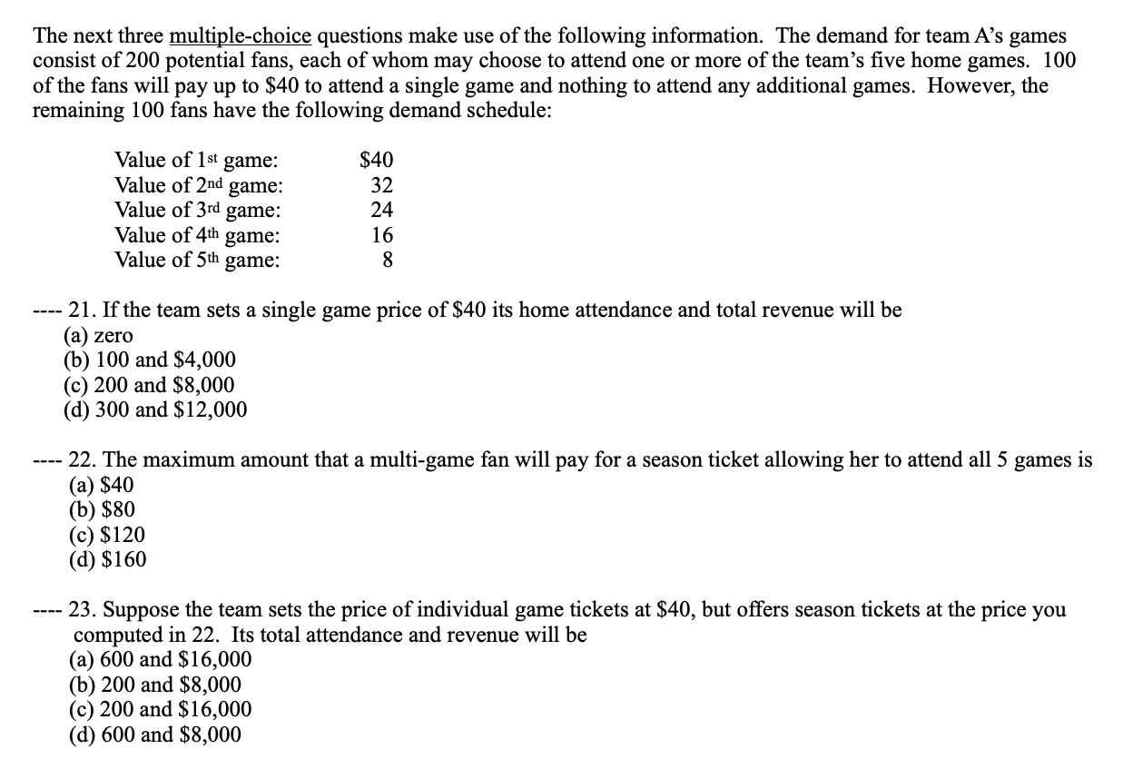 Solved The next three multiple-choice questions make use of | Chegg.com