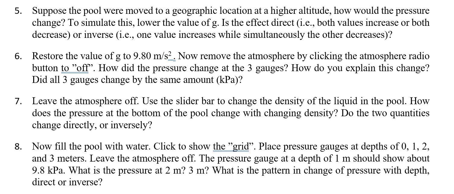 Solved PhET; under pressure Learning goals • Describe how | Chegg.com