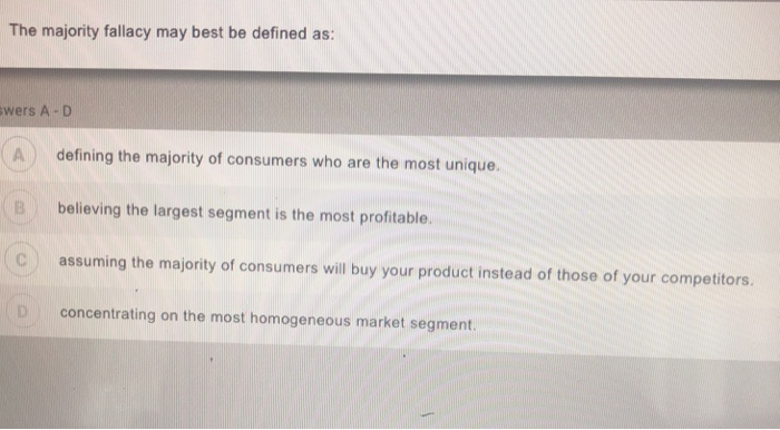 Solved Market segmentation can be accomplished with which | Chegg.com