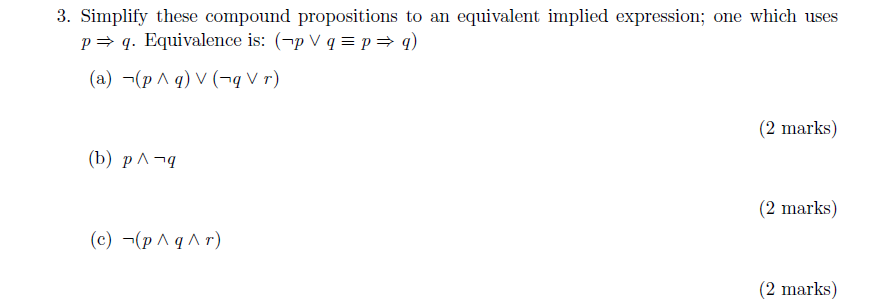 Solved 3. Simplify these compound propositions to an | Chegg.com