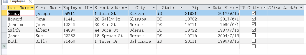 Solved Employee X Last Name - First Nam - Employee II - | Chegg.com