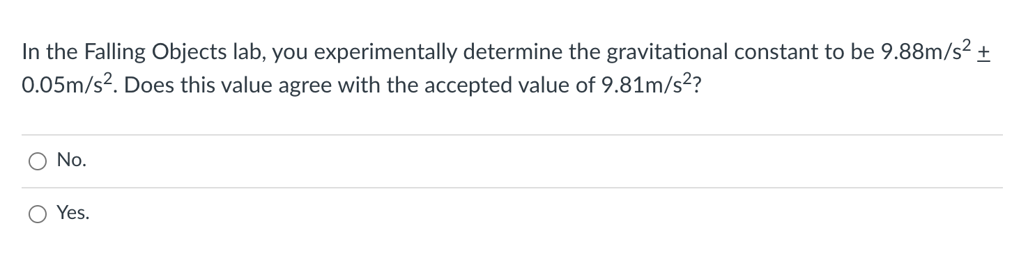 Solved In the Falling Objects lab, you experimentally | Chegg.com
