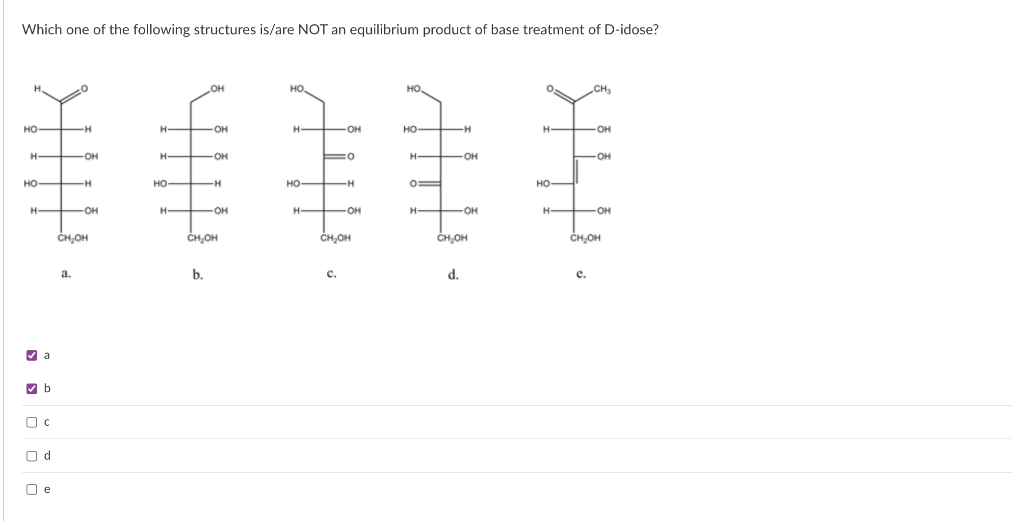 Solved Which of the following is the C-4 epimer of d? CHO | Chegg.com