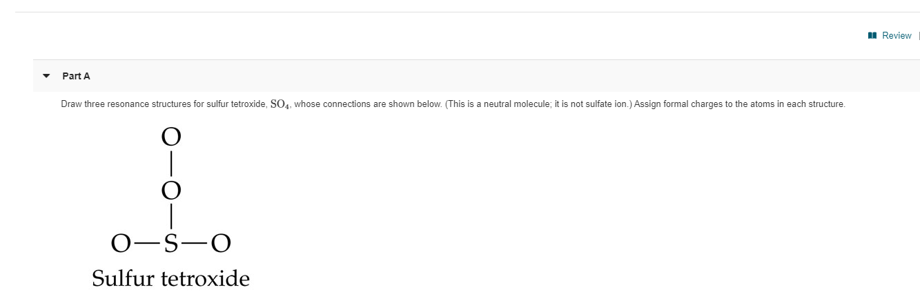 Solved Review Part A Draw three resonance structures for | Chegg.com