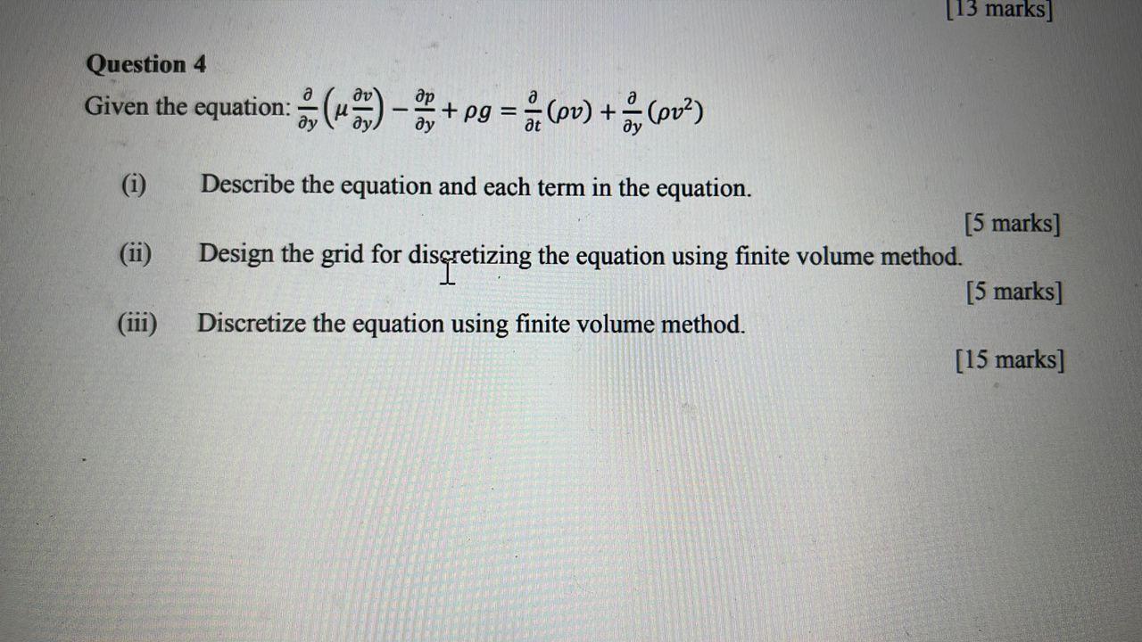 Solved Question 4 Given the equation: | Chegg.com