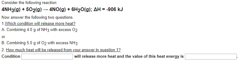Solved Consider the following reaction: 4NH3(g) + 502(g) – | Chegg.com