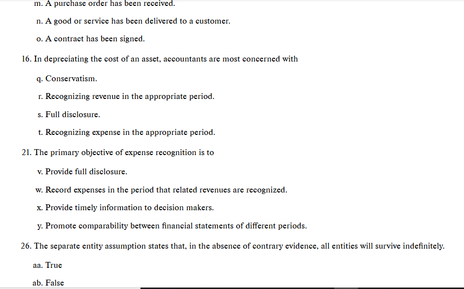 Solved E 1–15 Multiple choice; concept statements, basic | Chegg.com