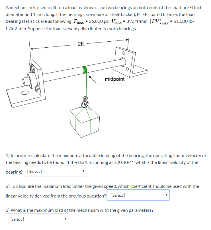 Solved A mechanism is used to lift up a load as shown. The | Chegg.com