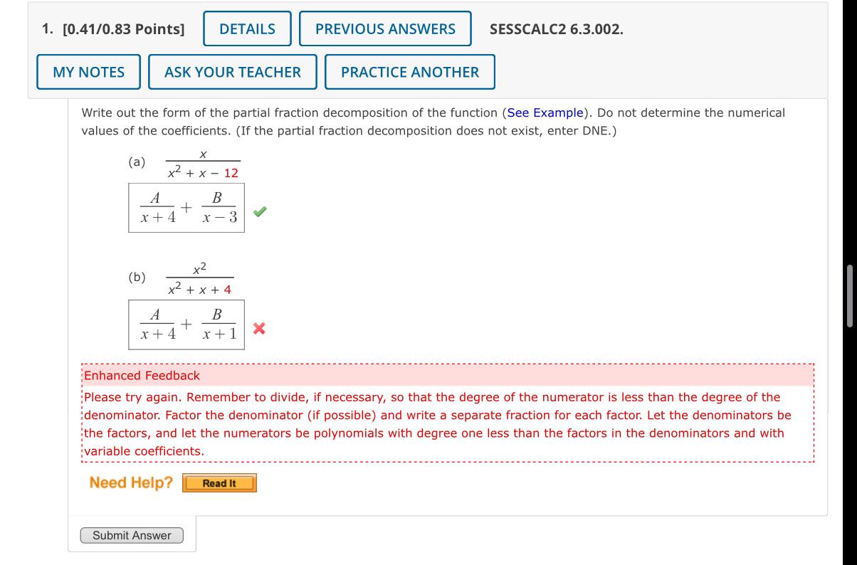 Solved Write out the form of the partial fraction | Chegg.com