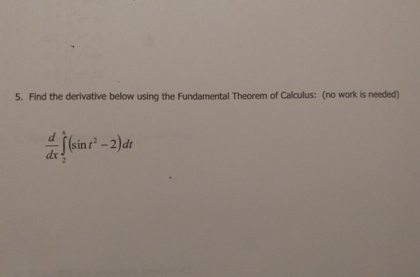 Solved 5. Find the derivative below using the Fundamental | Chegg.com