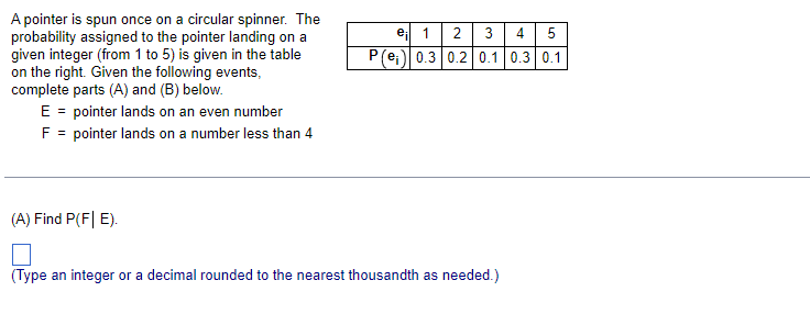 Solved A pointer is spun once on a circular spinner. The | Chegg.com