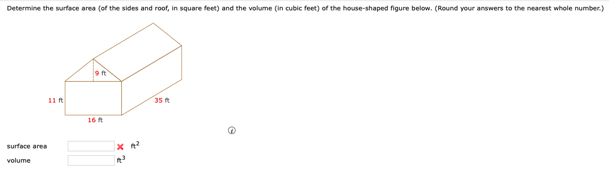 Solved Determine the surface area (of the sides and roof, in | Chegg.com