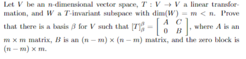 Solved Let V Be An N Dimensional Vector Space T V→v A