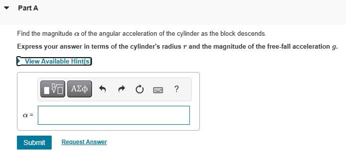 Solved 1 of 1Find the magnitude α of the angular | Chegg.com
