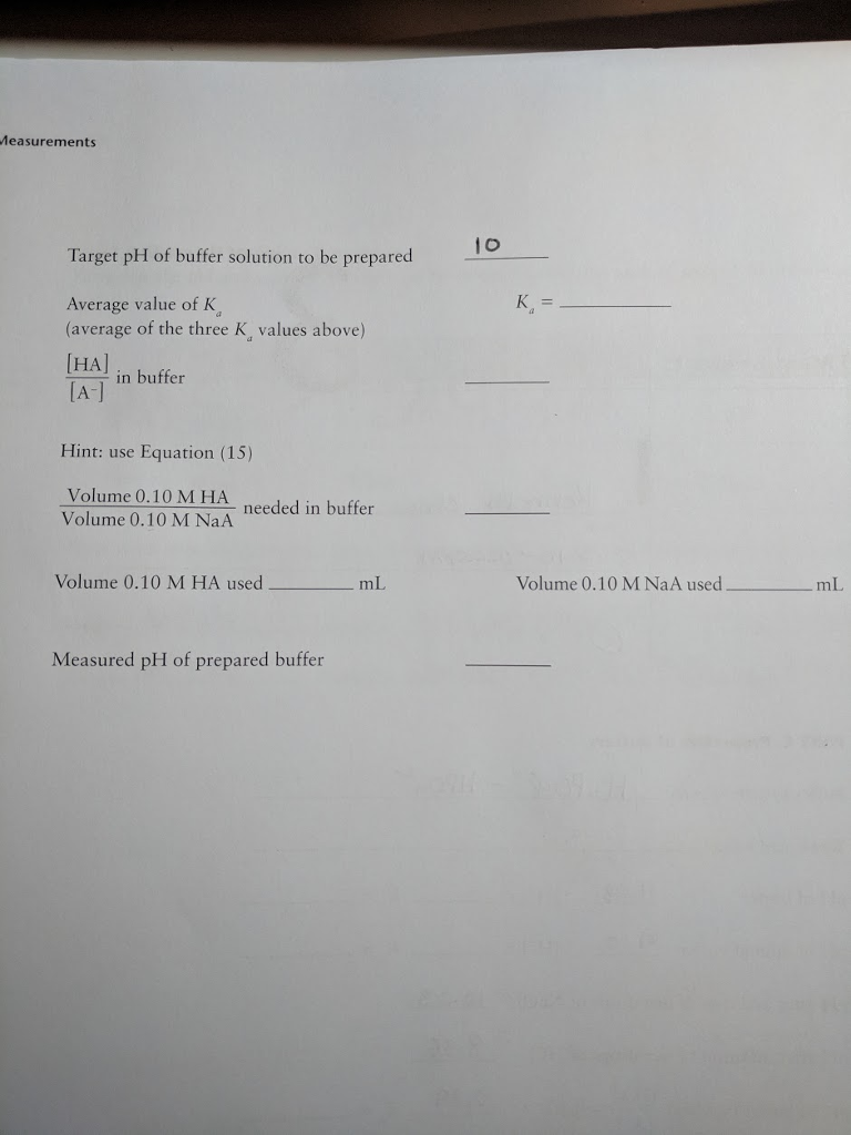 PART C. Properties of Buffers Buffer system selected | Chegg.com