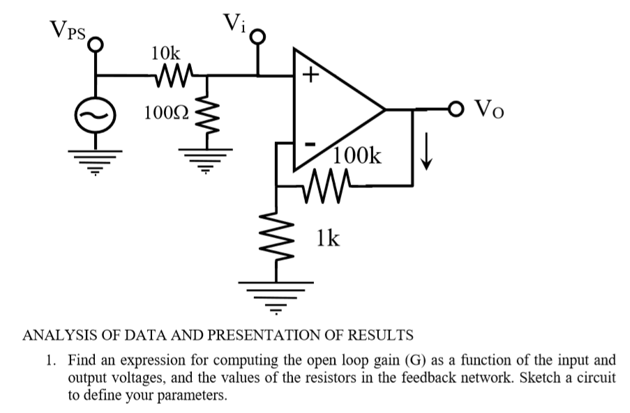 Solved Find an expression for computing the open loop gain | Chegg.com