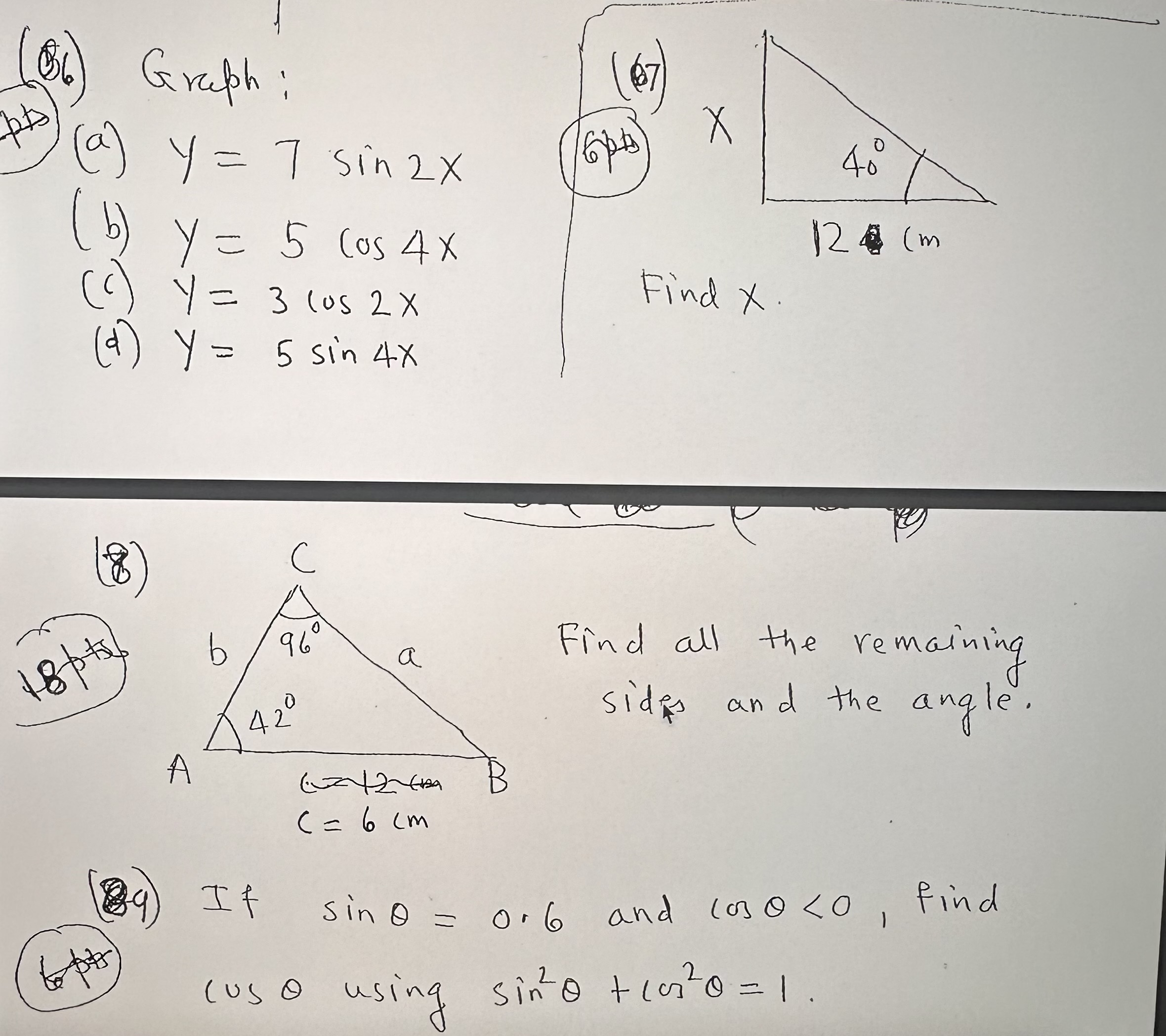 Solved Please answer all questions and show all work thank | Chegg.com