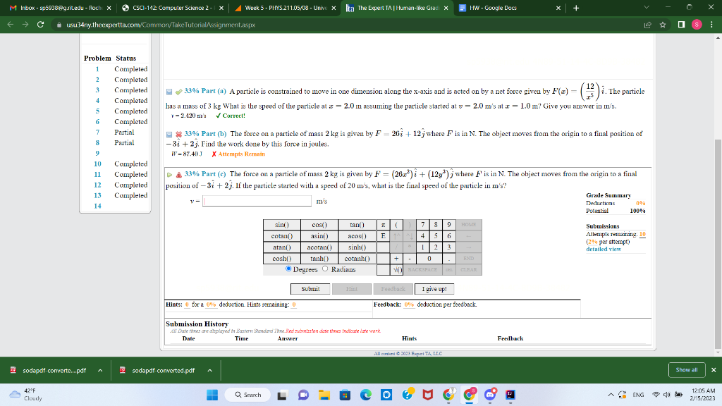 Solved (10%) Problem 7; Consider the following situations | Chegg.com