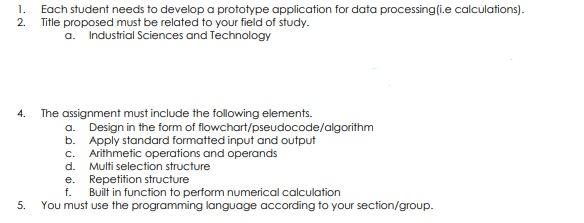 1. Each student needs to develop a prototype | Chegg.com