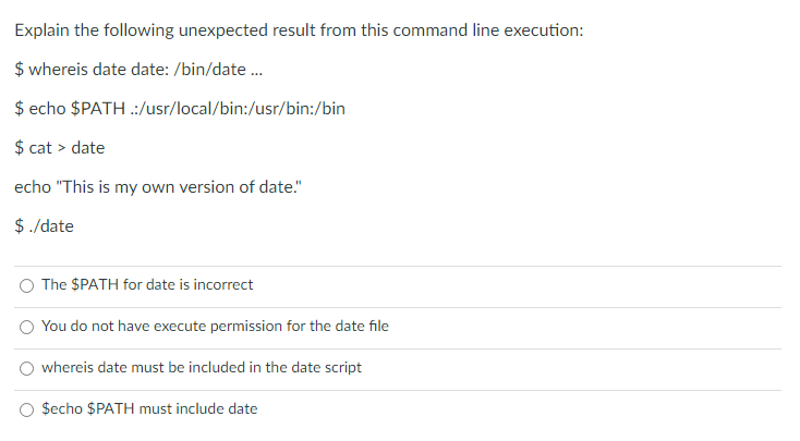 Solved Explain The Following Unexpected Result From This 
