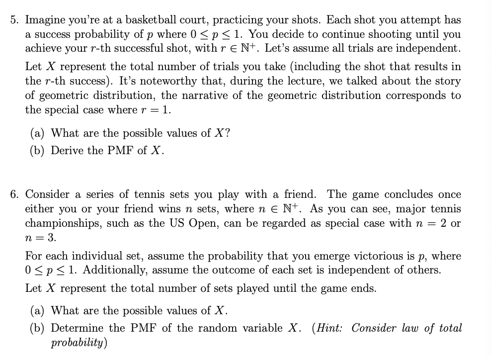 Solved 5. Imagine you're at a basketball court, practicing | Chegg.com